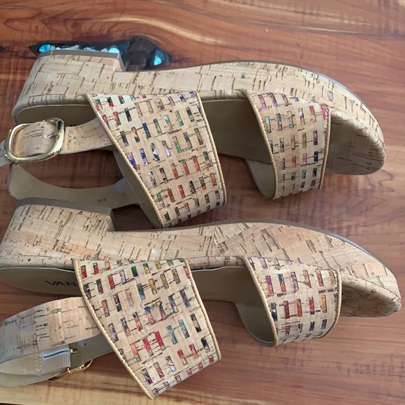 Vaneli | Shoes | Vaneli Rainbow Inlay Cork Sandals | Poshmark